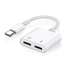 USB C Splitter, Dual USB C Audio and Charger Adapter Compatible with ipad Pro/Air 4,Samsung Galaxy Phone S21/S20/FE 5G/+/Ultra/Note 20/10+Plus,Google Pixel 4/3/2 XL