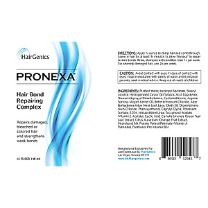 Hairgenics Pronexa Hair Bonder Bond Repairing Complex and Conditioner for Damaged and Treated Hair. 4 FL OZ Provides 8 full treatments