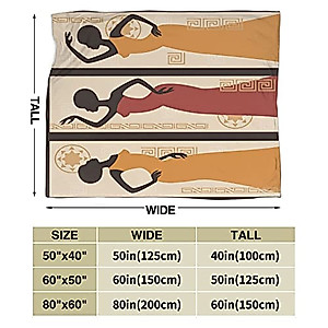 Ouqiuwa Beautiful African Women Throw Blanket Plush Microfiber Flannel Fleece Blanket 60"x50" for Bed Sofa Couch Camping Travel