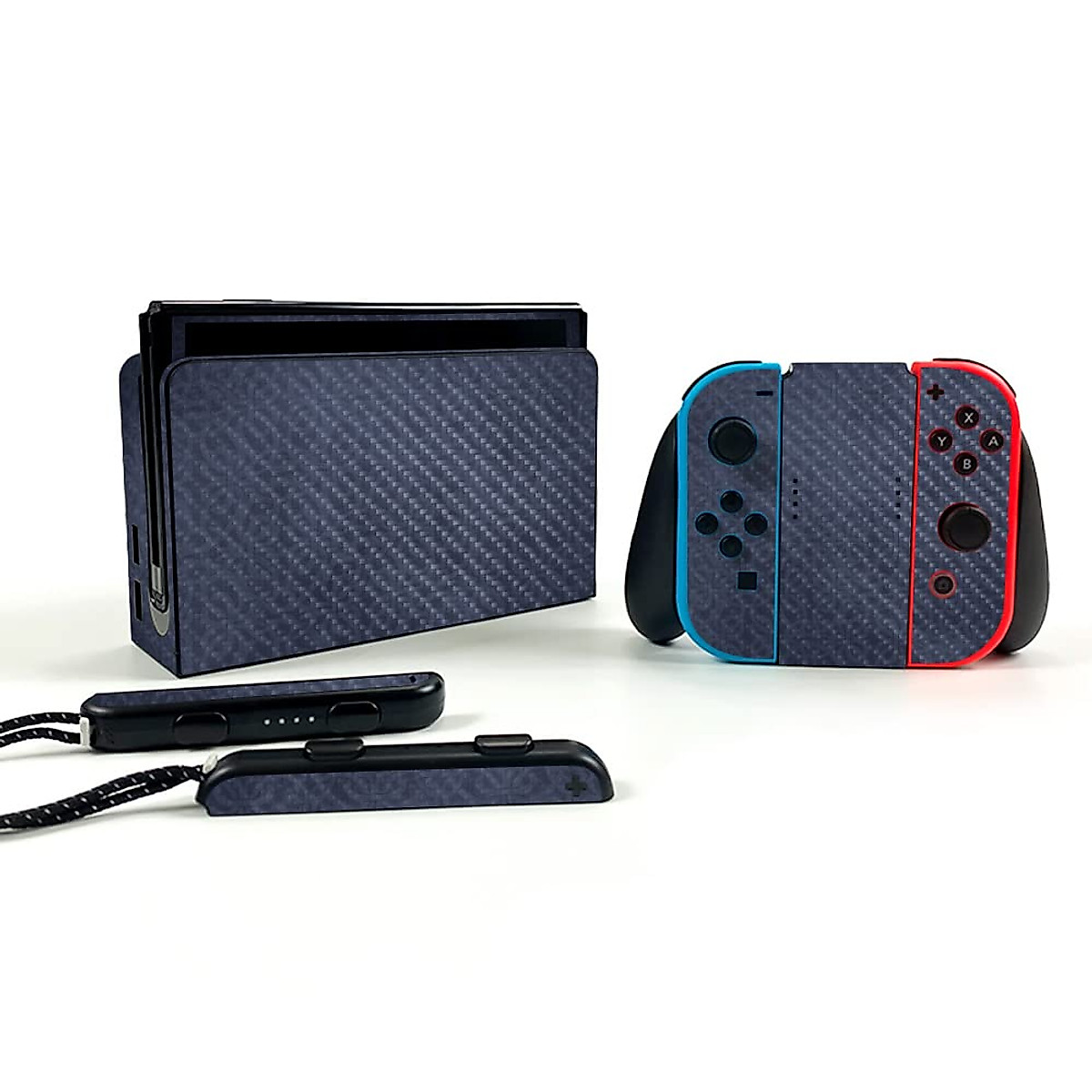 MightySkins Carbon Fiber Skin Compatible with Nintendo Switch OLED - Charcoal Lattice | Protective, Durable Textured Carbon Fiber Finish | Easy to Apply | Made in The USA