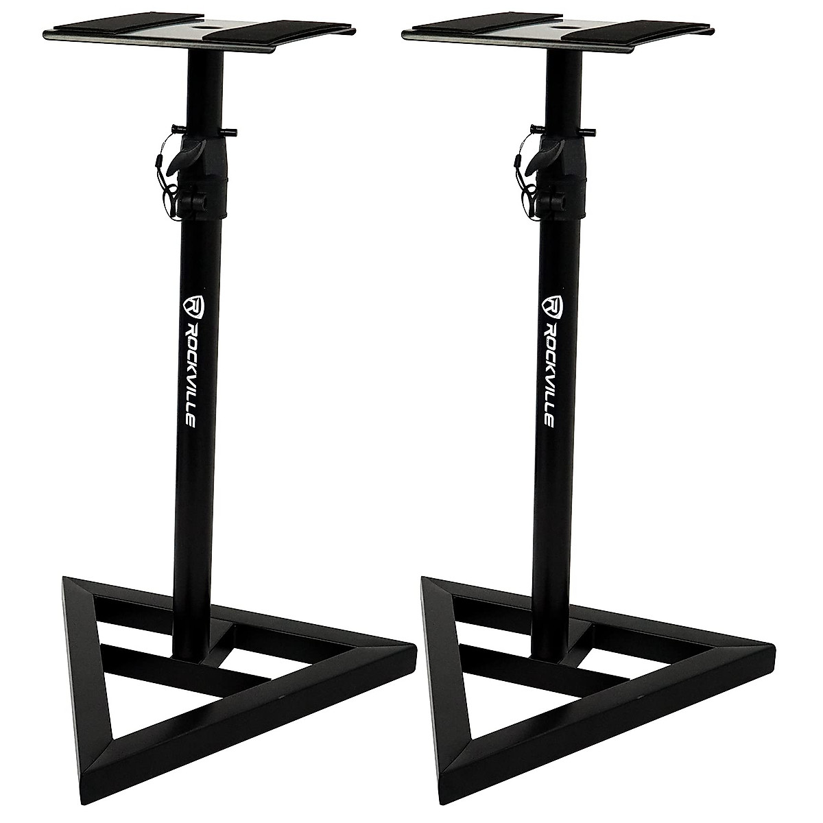 Rockville RVSM1 Pair of Near-Field Studio Monitor Stands w/ Adjustable Height,Black