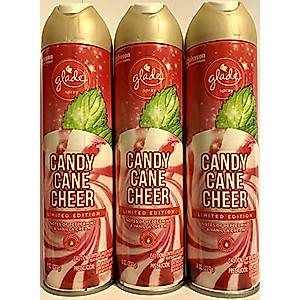 Glade Air Freshener Spray - Candy Cane Cheer - Holiday Collection 2020 - Net Wt. 8 OZ (227 g) Per Can - Pack of 3 Cans