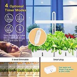 Indoor Herb Garden Gifts New Home Decor, Hydroponics Growing System, Herb Garden, Plant Germination Kit Aeroponic Herb Vegetable Growth Lamp Countertop with LED Grow Light Hydrophonic Planter Grower