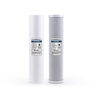 Hydronix 20" 2-Stage Filter Replacement Kit - Includes 5 Micron Carbon Block & Sediment Filters
