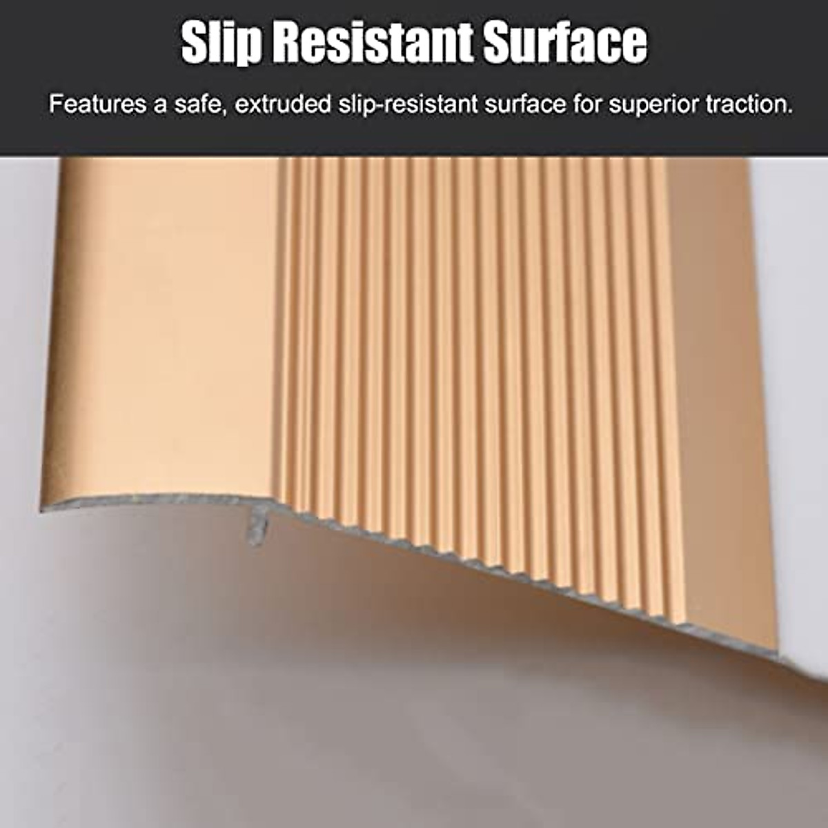 10cm Extra Wide Metal Floor Transition Strip Carpet Edge Strip,Wood Transition Laminate Flooring Strip for Floor Tiles,Carpet,Doors(Color:Black,Size:Length 90cm/35inch)