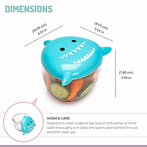 melii Animal Snack Containers for Toddlers and Kids - Airtight, Leakproof Food Storage with Shar Lid - BPA-Free, Dishwasher Safe, Ideal for Lunchboxes and On-the-Go Snacks