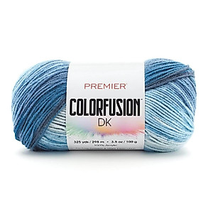 Premier Yarns Colorfusion DK Weight Yarn, Acrylic Yarn with Colorful Self-Striping Hues, Machine-Washable, Autumn Sky, 3.5 oz, 325 Yards