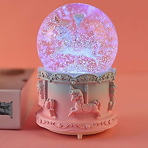 Snow Globe, 3.14 Inch Snowglobes with 7 Loop Musics, Gifts for Girls Age 6-12 Years Old Christmas Birthday Gifts for Girls, Snow Globes for Girls Room Decor Collection