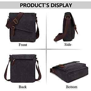 Small Messenger Bag,VONXURY Water Resistant Shoulder Bag Canvas Crossbody Purse for Women Men