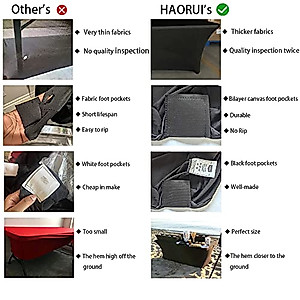 HAORUI 6pcs Stretch Tablecloth 6ft Spandex Table Cover for Craft Exhibitions Wedding Party Show (6ft Black)