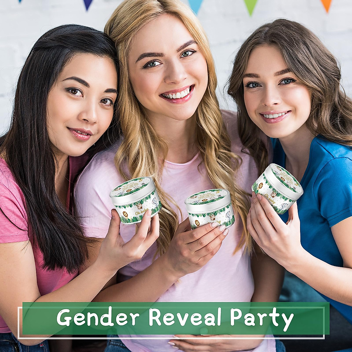 MTLEE 12 Pcs Jungle Animal Fruit Baby Shower Favors for Boys Lavender Scented Candles Bear Baby Shower Candles Baby Shower Guest Gifts Gender Reveal Party Tea Light Candles with Lids (Jungle Animal)