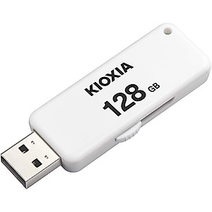 Kioxia U203 Slide TransMemory 128GB USB2.0 Flash Drive Portable Data Disk USB Stick White LU203W128GG4