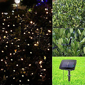 woohaha Solar Fairy String Lights Outdoor Waterproof, 2 Pack 33ft 100LED Solar Powered String Lights for Christmas Patio Home, Wedding, Party (100LED 2pcs, Warm White)