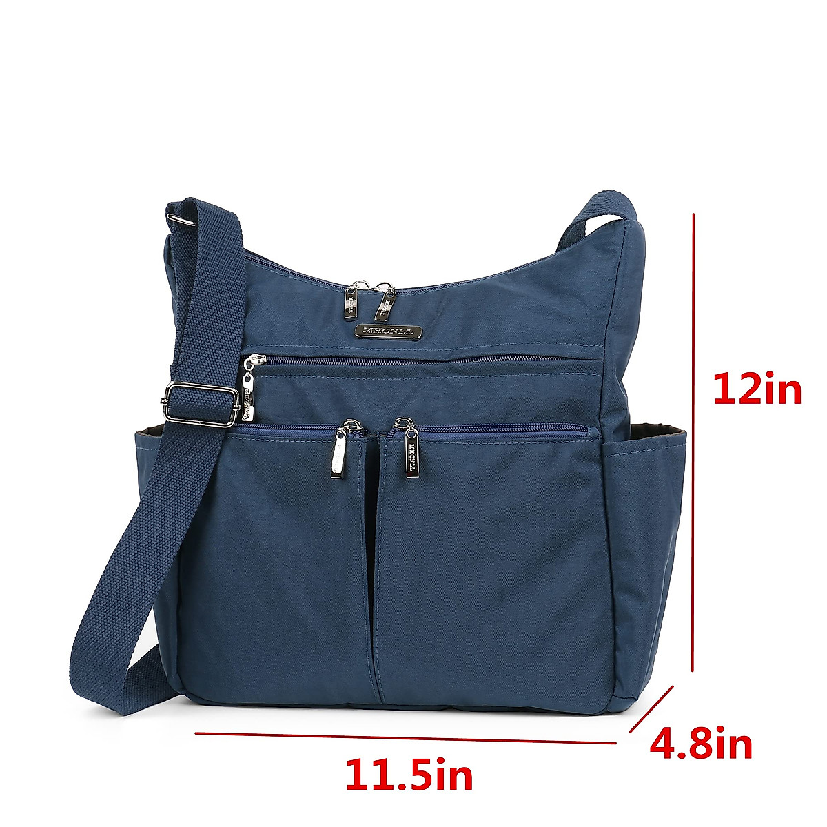 MHCNLL Anti Theft Crossbody Purse RFID Women Nylon Waterproof Lightweight Shoulder Bag (blue)