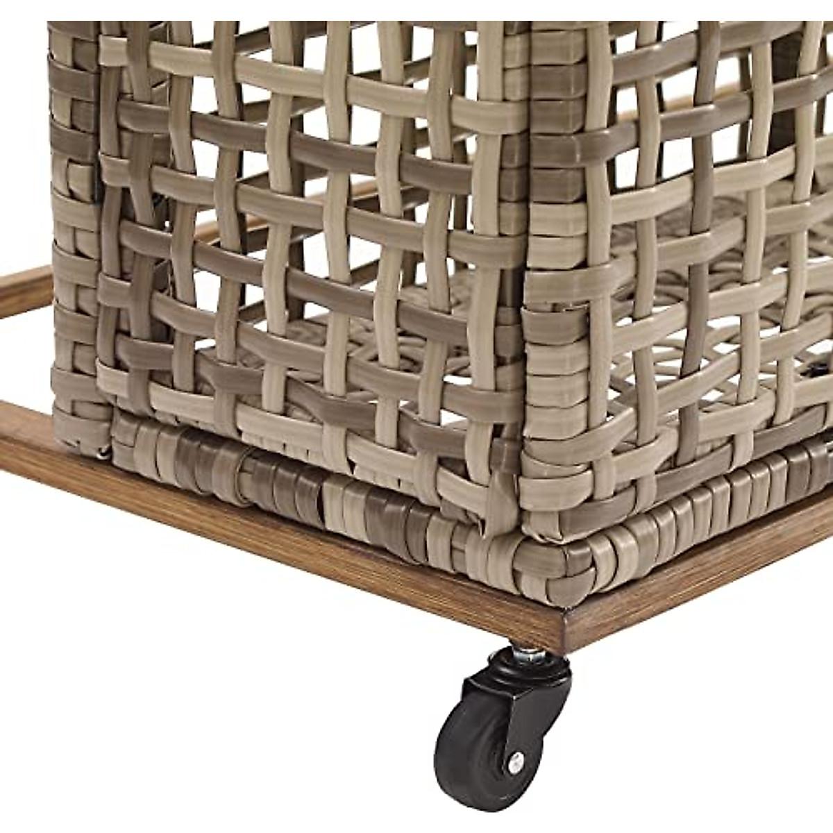 Crosley Furniture Ridley Wicker Outdoor Storage Pool Caddy for Floats, Patio Furniture Cushions, Distressed Gray/Brown