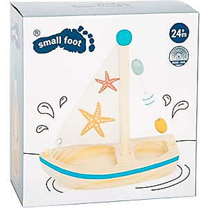 small foot wooden toys Starfish Sailboat Premium Water Toy, Multicoloured