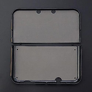 Aluminium Alloy Protective Case Front Back Faceplate Plates Top & Bottom Battery Housing Shell Case Cover Shockproof Hard Shell Skin for New 3DS XL LL Console 2015 - Black