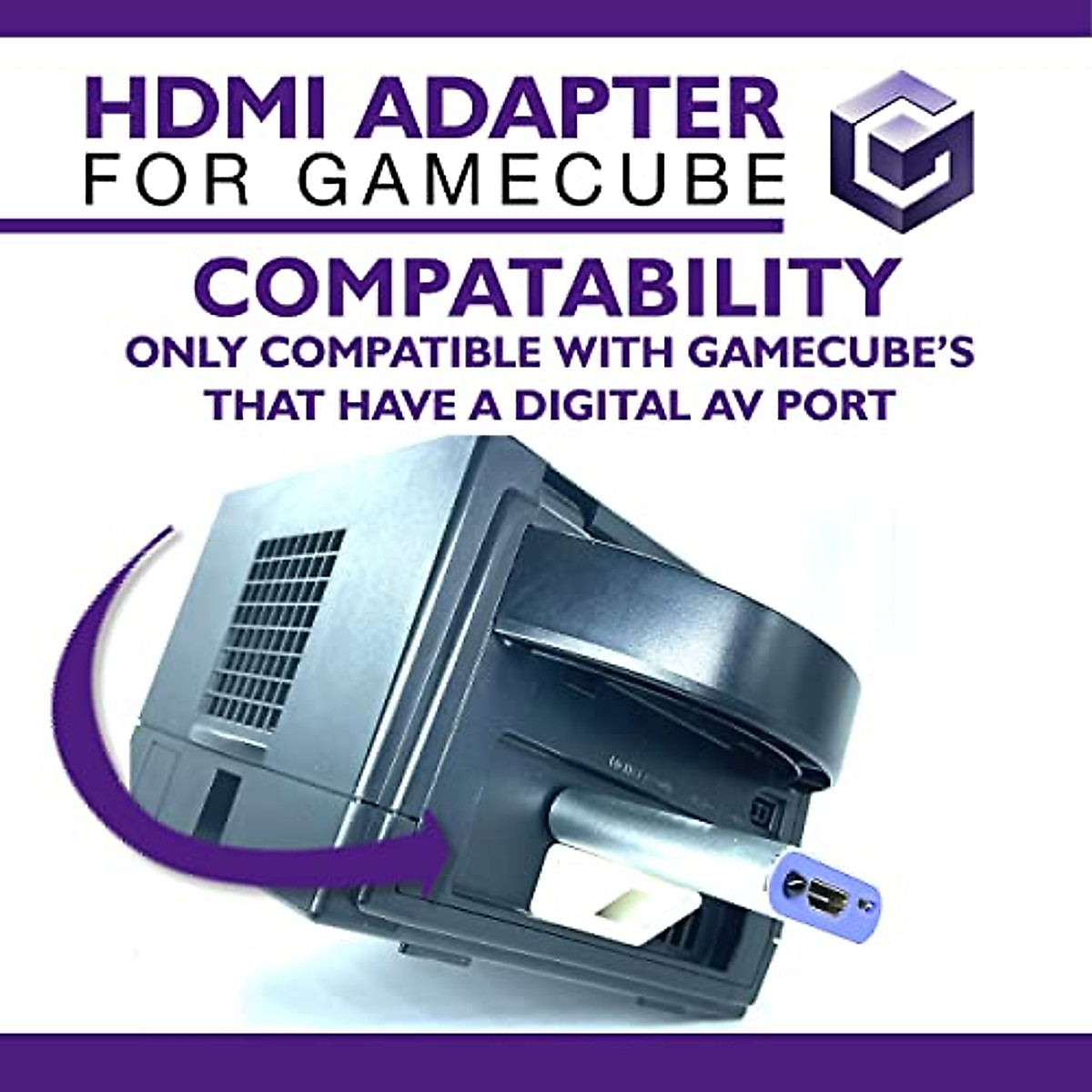 Gamecube HDMI Adapter Lead for The Nintendo Gamecube Running GCVideo Software. Supports 2X Line-Doubling and Includes Remote Control. A Simple Plug & Play Gamecube Adapter Solution by Kaico