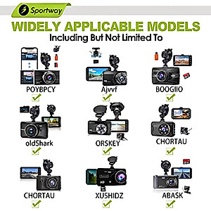 Sportway S501 Suction Cup Dash Cam Mount Holder (5th Gen) with Replaceable Joint for CHORTAU OldShark NIUTA Boogiio ORSKEY Abask and Most Other Car Dash Cameras