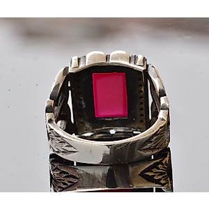 Real Genuine Ruby Gemstone Ring, 11.55 Carat, Sterling Silver Ring, Silver Ring Gemstone Band