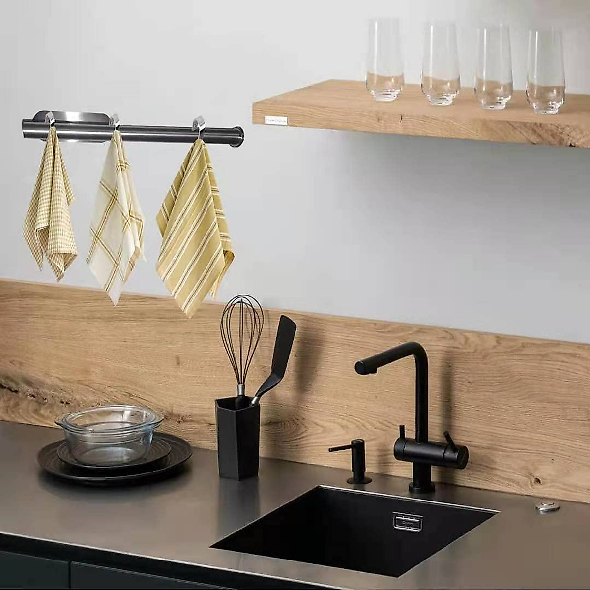 Paper Towel Holder Under Cabinet, 2 pcs Kitchen Wall Mount Stainless Steel Roll Paper Towel Rack