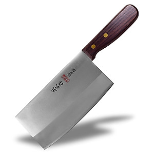 Seki Japan Masahiro Japanese Vegetable & Butcher Cleaver Knife, 175 mm (6.9 inch), Japanese 3 Layers Stainless Steel Kitchen Cutlery, Chef Knives with Natural Wood Handle, Japanese Kitchen Gifts