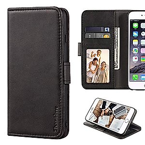 Shantime Oppo Reno 6 Pro 5G Case, Leather Wallet Case with Cash & Card Slots Soft TPU Back Cover Magnet Flip Case for Oppo Reno 6 Pro 5G Black