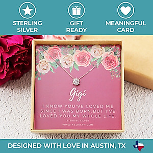 KEDRIAN Gigi Necklace, 925 Sterling Silver, Gigi Gift Necklaces For Women, Gifts For Grandma Gifts Pendant, Grandma Necklace For Women, Gifts For Gigi Gifts For Mothers Day, Gift For Grandma Birthday