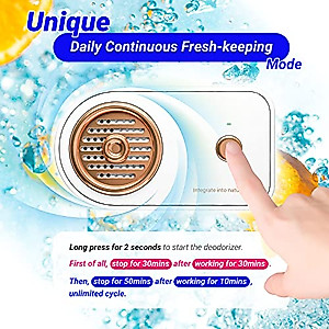 Mini USB Fridge Deodorizer, Portable Rechargeable Refrigerator Deodorizer, Odor Eliminator Reusable Deodorizer for Home, Freezer, Car, Closet, Wardrobe, Shoe Beats Baking Soda, Charcoal Bags