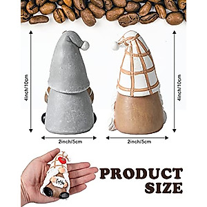 iStatue Coffee Gnomes - Set of 2 Resin 4-inch Swedish Collectible Figurines Couple and Coffee Bar Accessories for Counter Valentine Decor (Coffee Gnomes)