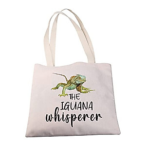 MBMSO the Iguana Whisperer Tote Bag Iguana Gifts Lizard Shoulder Bag Iguana Lover Gifts Reptile Owner Gifts Shopping Bag (The iguana whisperer tote bag)