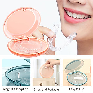 Orthodontic Retainer Case - Retainer Box Retainer Container Denture Box Orthodontic Denture Storage Boxes (Apricot)