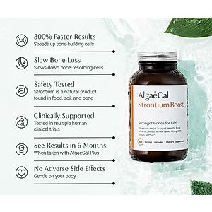 AlgaeCal Strontium Boost - Clinically Supported Strontium Citrate 680 mg Capsules Bone Strength Supplement - Pair with AlgaeCal Plus to Increase Bone Density in Just 6 Months, 3 Month Supply