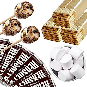 Portable Bonfire with 112 Piece S'Mores Kit - No Fire Pit Needed - Make Up to 24 S'Mores - Includes Table Top Mini Bonfire, Roasting Sticks, Chocolate, Graham Crackers, and Marshmallows