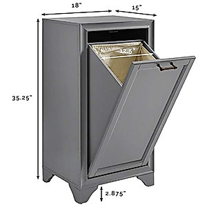 Crosley Furniture Tara Linen Hamper, Vintage Gray