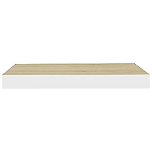 Aisifx Floating Wall Shelf Oak and White 19.7"x9.1"x1.5" MDF