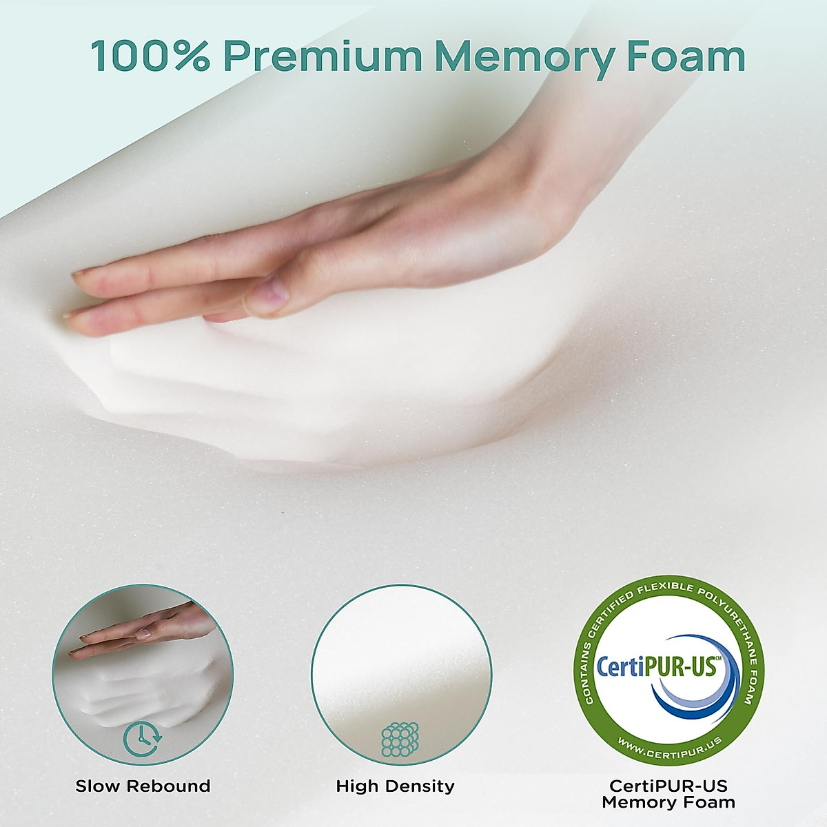 Releep 3 Inch Firm Twin XL Mattress Topper for College Dorm, Memory Foam Bed Topper with Soft & Firm Options for Back Pain Relief, Mattress Topper with 2-Sided Cover, CertiPUR Certified, Dorm Bed