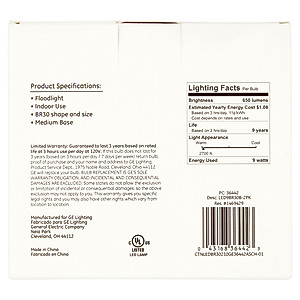 GE LED Basic 65 watt Equivalent Soft White BR30 Indoor Floodlight Bulbs (2 Pack)