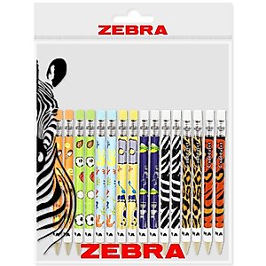 Zebra Cadoozle Mini Mechanical Pencil - 0.7mm Lead - 2 of Each Barrel - Pack of 16 - In Zebra Packaging