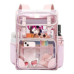 Jinyunco Clear Backpack Stadium Approved Travel Backpack For Women School Backpack For Girls,Clear Backpack For Kids/Adults
