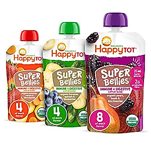 Happy Tot Organics Super Bellies Variety Pack, 4 Ounce(Pack of 16)