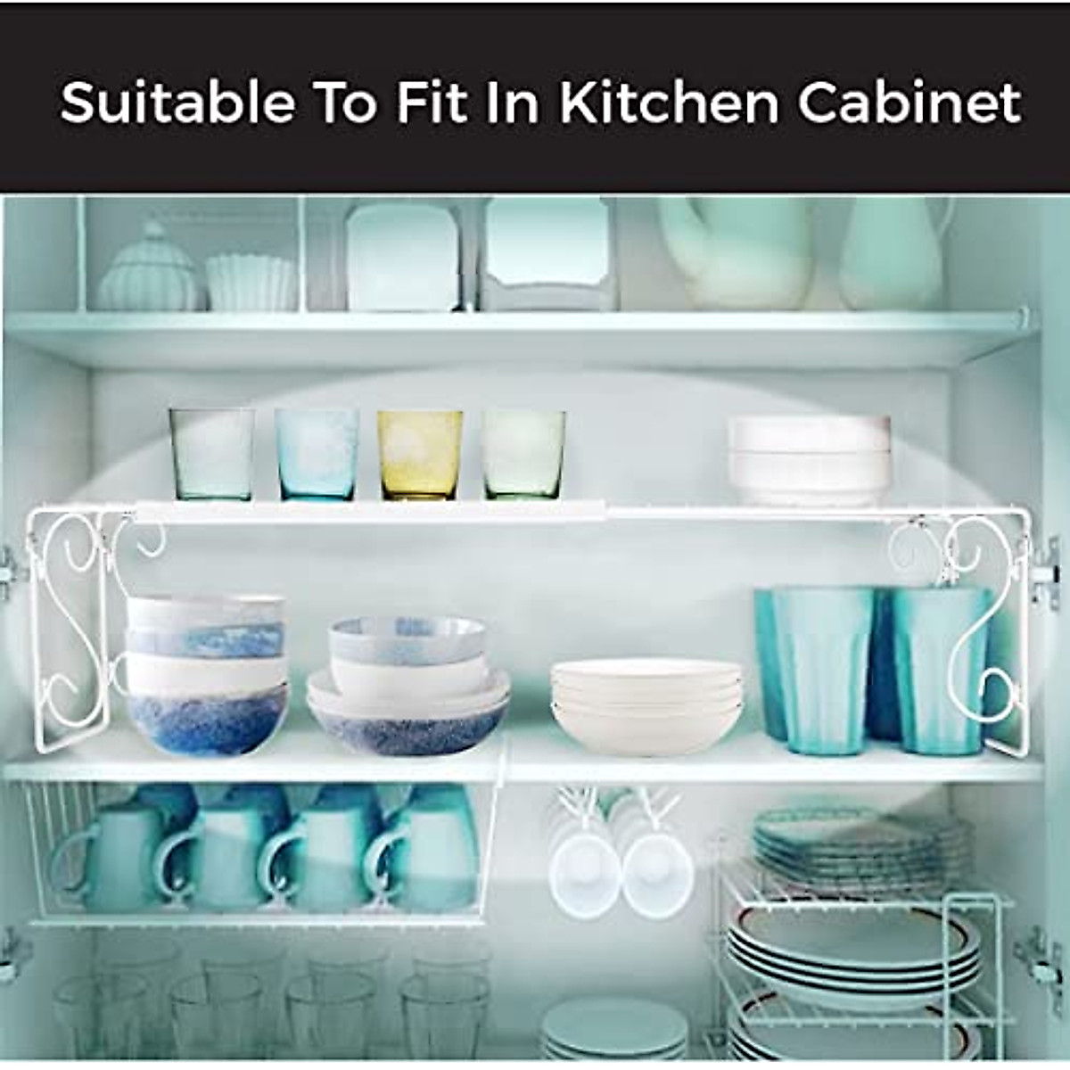 Trenton Gifts Kitchen Storage Sink Shelf Organizer, Expandable Wire Rack, White