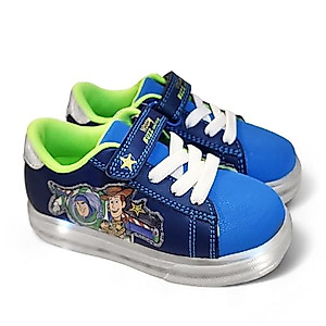 Bazillion Dreams Disney Toy Story Boy's Lighted Athletic Sneaker (Toddler), Blue, Size 6