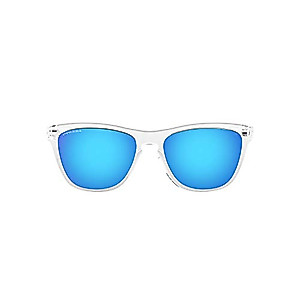 Oakley OO9013 Square Sunglasses, Crystal Clear/Prizm Sapphire, 55 mm