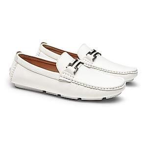 Bruno Marc Men's Driving Penny Loafers Casual Slip-on Moccasins Shoes,Size 8.5,White,HUGH-01
