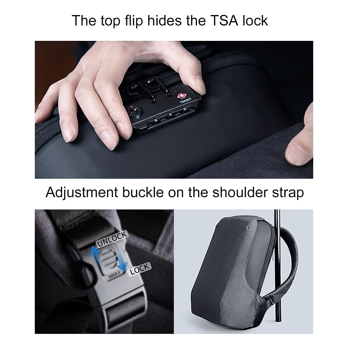 WINKING Laptop Backpack for Men Women - Laptop Backpack 15.6" Anti Theft Slim Business Backpack With USB Charging Port, Durable College School Backpack For Traveling, Hiking, Commuting, Black