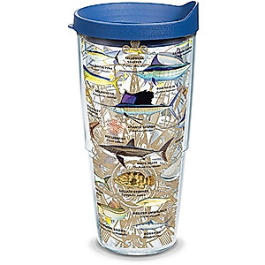 Tervis Made in USA Double Walled Guy Harvey Insulated Tumbler Cup Keeps Drinks Cold & Hot, 24oz, Charts