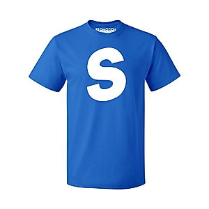 Letter S Halloween Team Group Event Trick Treat Costume Accessory Men's T-Shirt, L, Royal