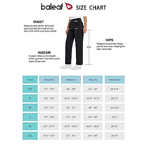 BALEAF Women's Fleece Lined Pants Straight Leg Sweatpants Pull-on Dress Pants with Zipper Pockets Athletic for Golf Running Black M