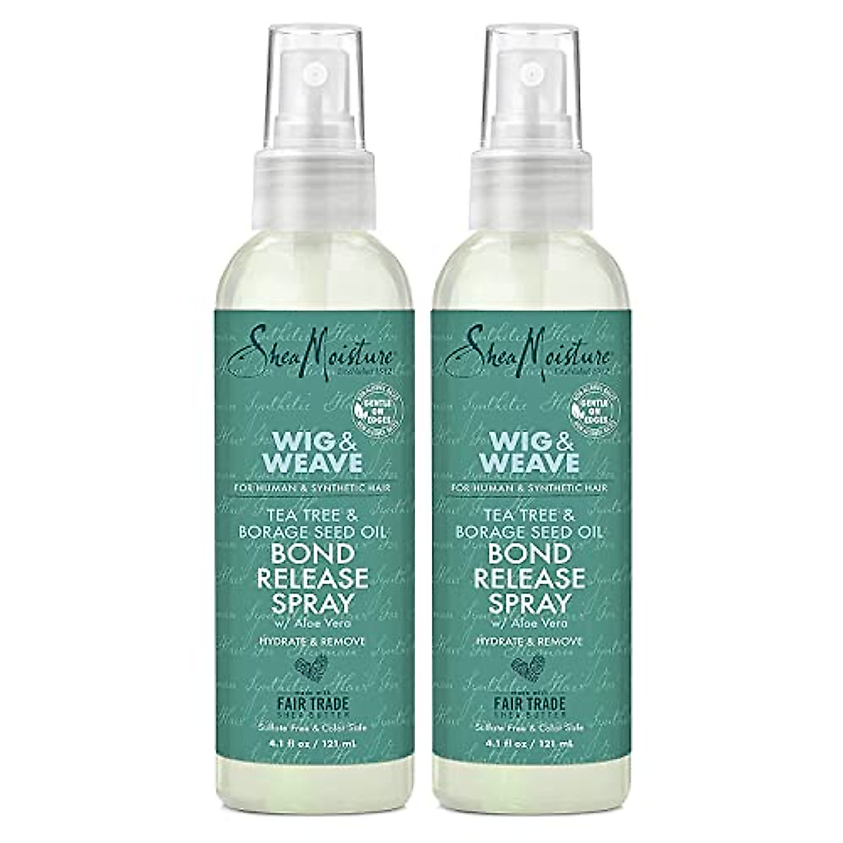 SheaMoisture Bond Release Hair Spray for Wig and Weave, Tea Tree Oil, Borage Seed Oil & Aloe Vera, Alcohol Free Hairspray to Soften and Remove Wig Glue & Weave Adhesive, 2 Pack - 4.1 Fl Oz Ea